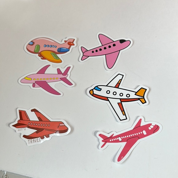 Office | 6 Piece Bundle Airplane Stickers Pink | Poshmark